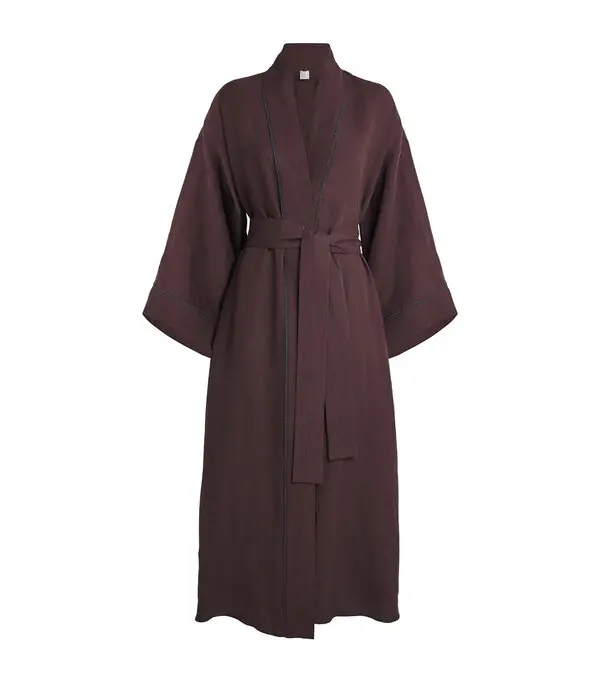 Eleventy Linen Kimono - Burgundy