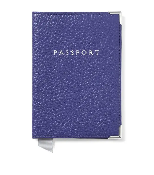 ASPINAL OF LONDON Leather Passport Cover - Blue