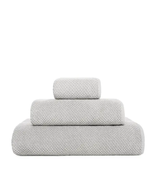 GRACCIOZA Bee Waffle Bath Towel - Silver