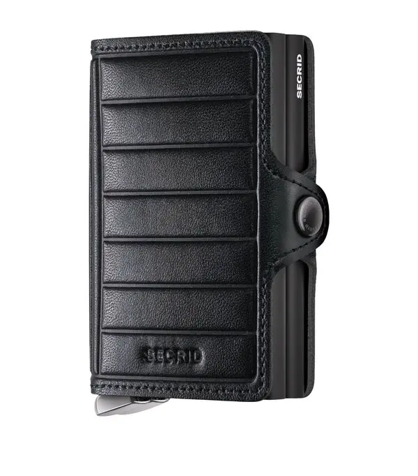 SECRID Embossed Leather Lines Twinwallet - Black