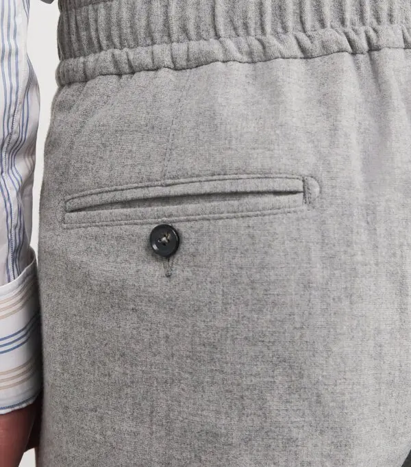 Isaia Wool-blend Pleated Trousers - Black