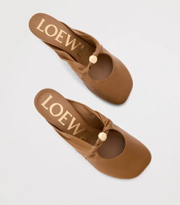 Loewe Lambskin Pebble Mules - Brown