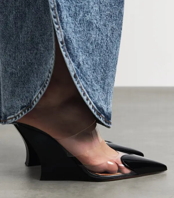 Alaïa Patent Coeur Mules 90 - Black
