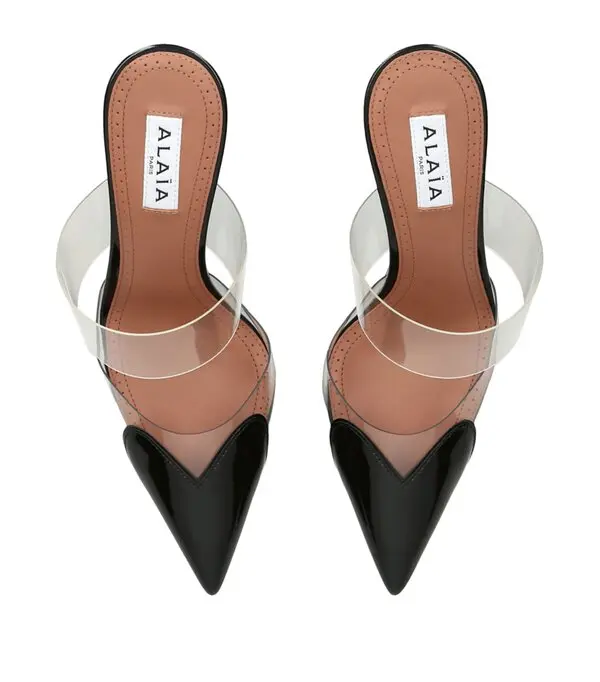Alaïa Patent Coeur Mules 90 - Black