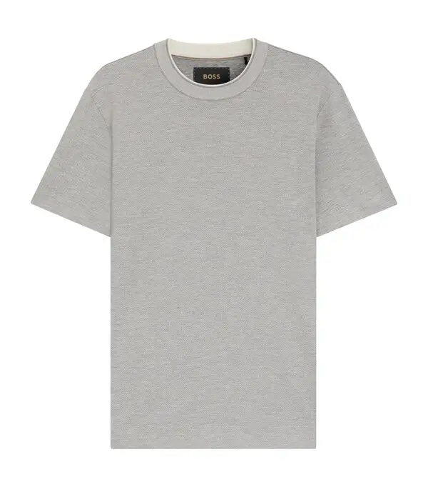 BOSS Cotton-silk T-shirt - Silver