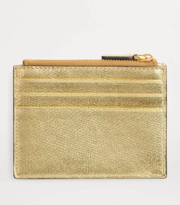 Valentino Garavani Leather Vlogo Coin And Card Holder - Gold