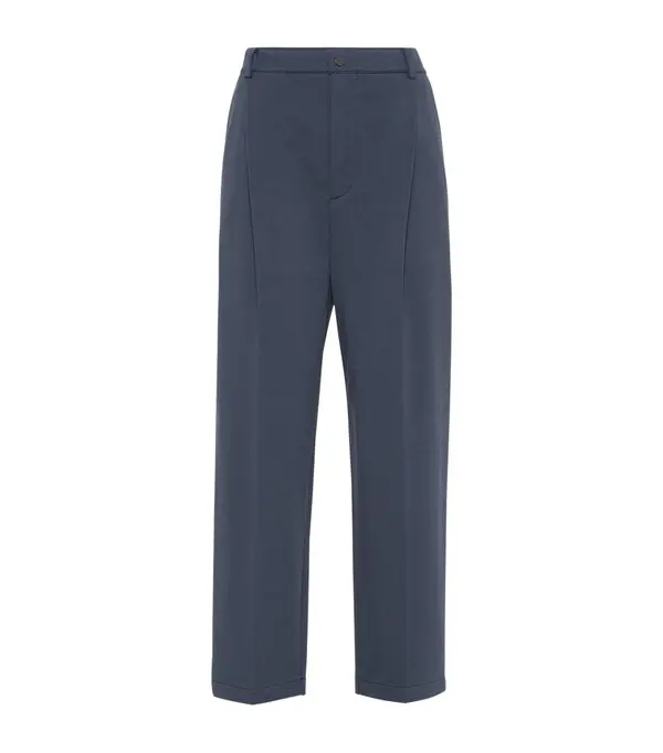 Brunello Cucinelli Stretch-cotton Cropped Trousers - Blue
