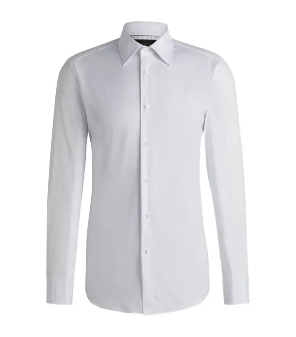 BOSS Stretch-cotton Slim Shirt - White