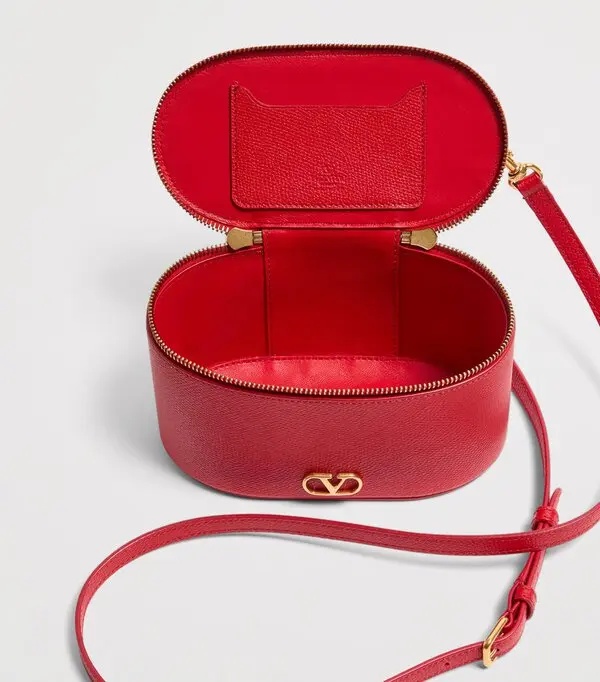 Valentino Garavani Mini Leather Vanity Case Top-handle Bag - Red