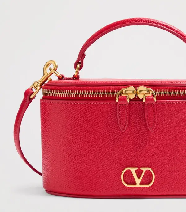 Valentino Garavani Mini Leather Vanity Case Top-handle Bag - Red