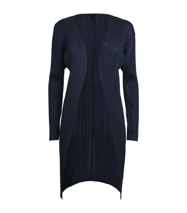 Issey Miyake Pleated Coat - Navy