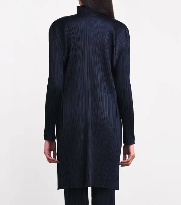 Issey Miyake Pleated Coat - Navy