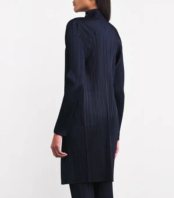Issey Miyake Pleated Coat - Navy