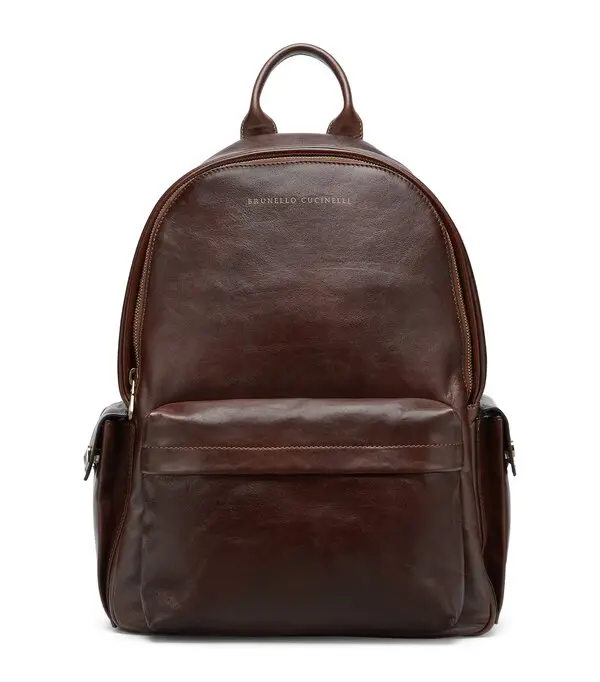 Brunello Cucinelli Calfskin Travel Backpack - Purple