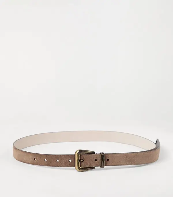 Brunello Cucinelli Suede Belt With Monili Beading - Brown
