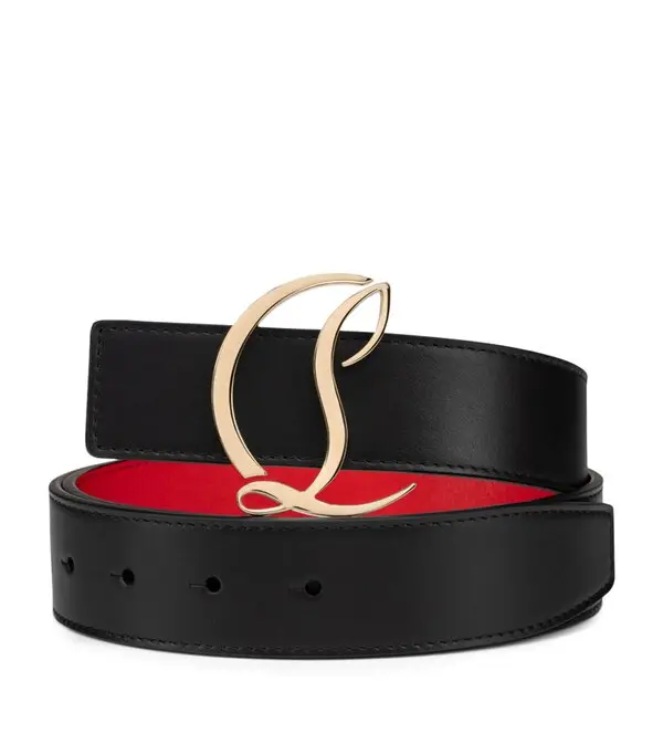 CHRISTIAN LOUBOUTIN Cl Logo Leather Belt - Red