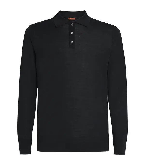 Barena Venezia Merino Knit Polo Shirt - Black