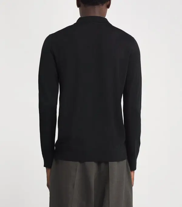 Barena Venezia Merino Knit Polo Shirt - Black
