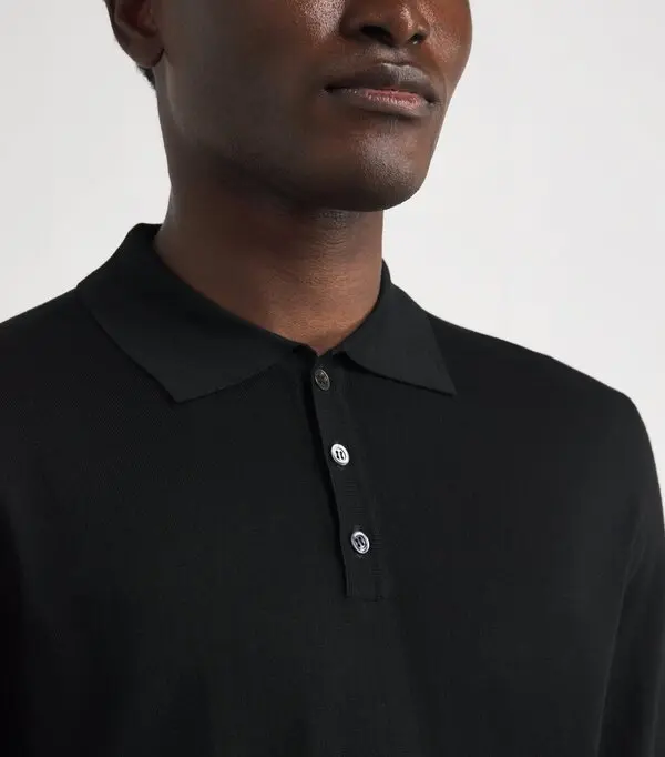 Barena Venezia Merino Knit Polo Shirt - Black