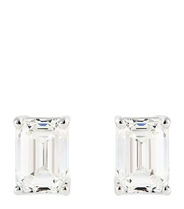 Harrods Diamond Stud Earrings - White