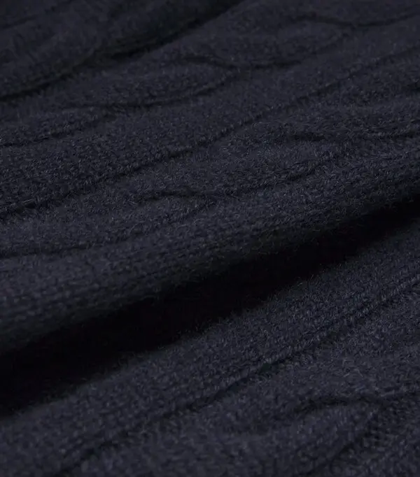 Soft Goat Cashmere Cable-knit Sweatpants - Navy