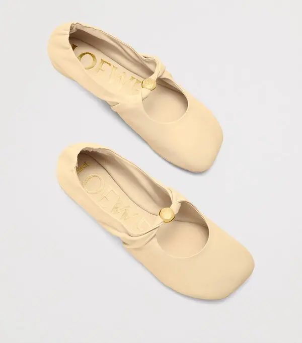 Loewe Leather Ballet Flats - Beige