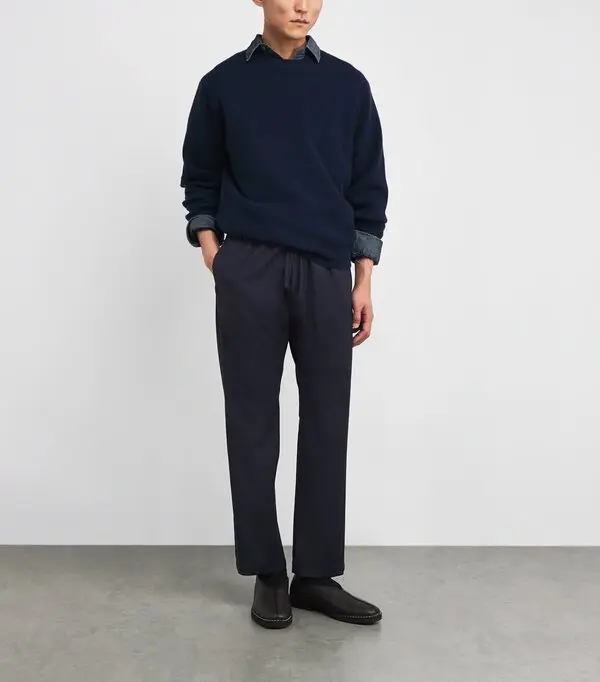 Barena Venezia Virgin Wool Drawstring Trousers - Navy