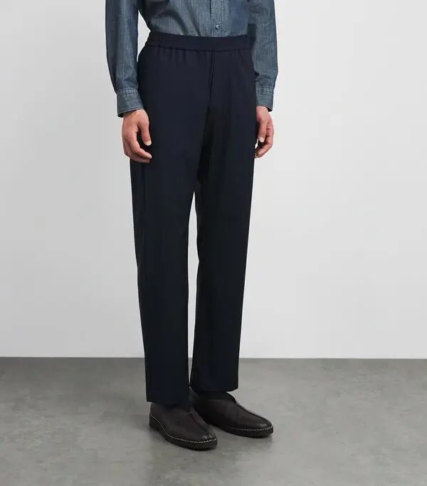 Barena Venezia Virgin Wool Drawstring Trousers - Navy