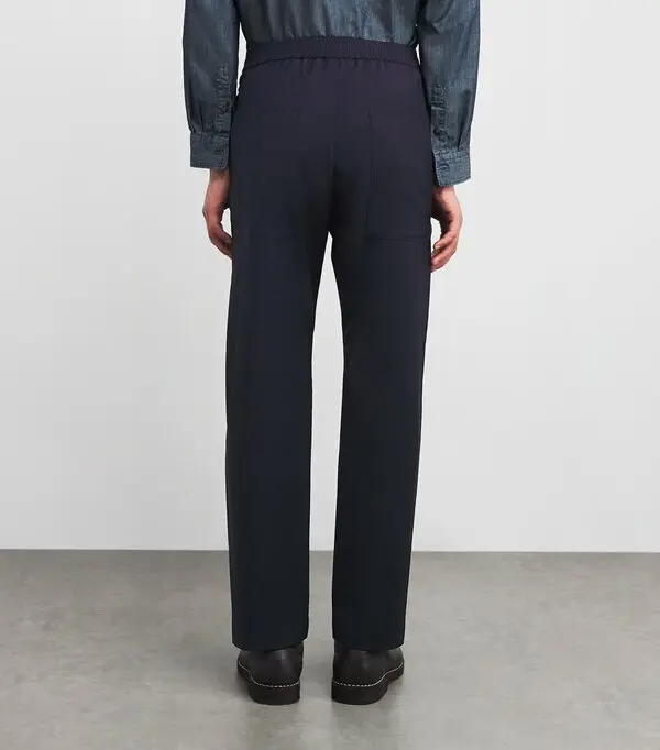Barena Venezia Virgin Wool Drawstring Trousers - Navy