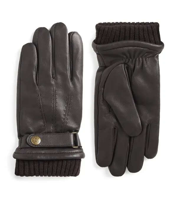 DENTS Leather Henley Gloves - Brown