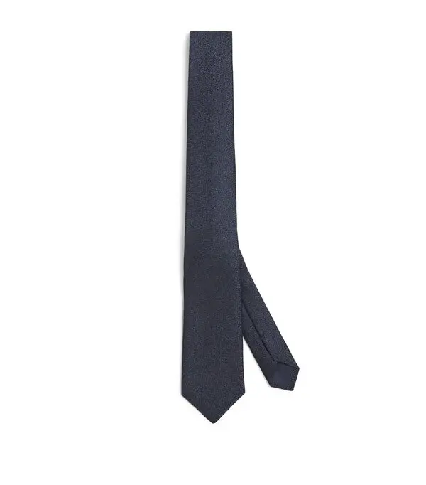 Giorgio Armani Silk Jacquard Standard Neck Tie - Blue