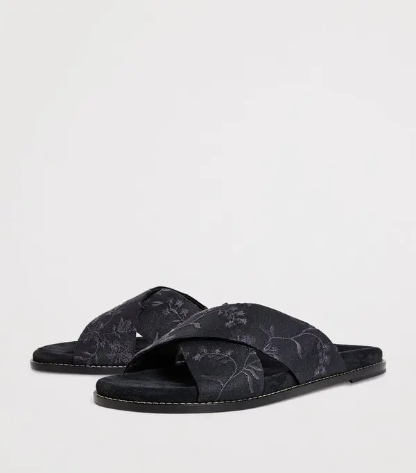 Eleventy Embroidered Crossover Slides