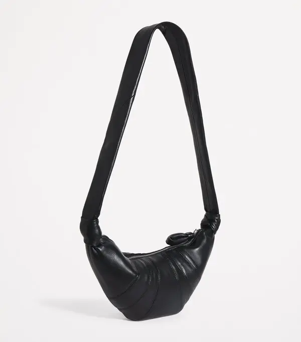 LEMAIRE Small Nappa Leather Croissant Cross-body Bag - Black