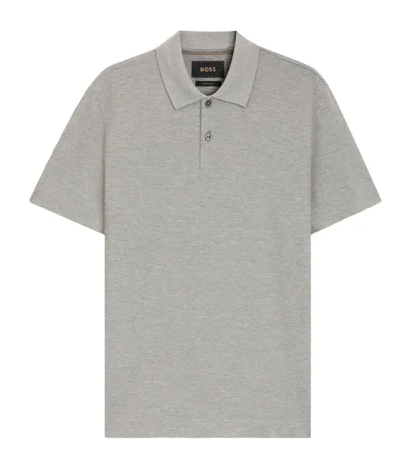 BOSS Cotton-silk Polo Shirt - Silver