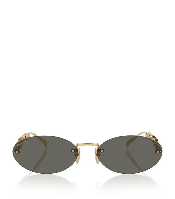 Gucci Metal Round Frame Sunglasses - Gold