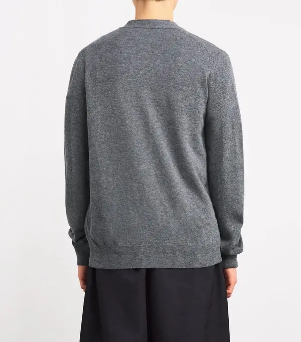 Play Comme Des Garcon Wool Heart Cardigan - Grey