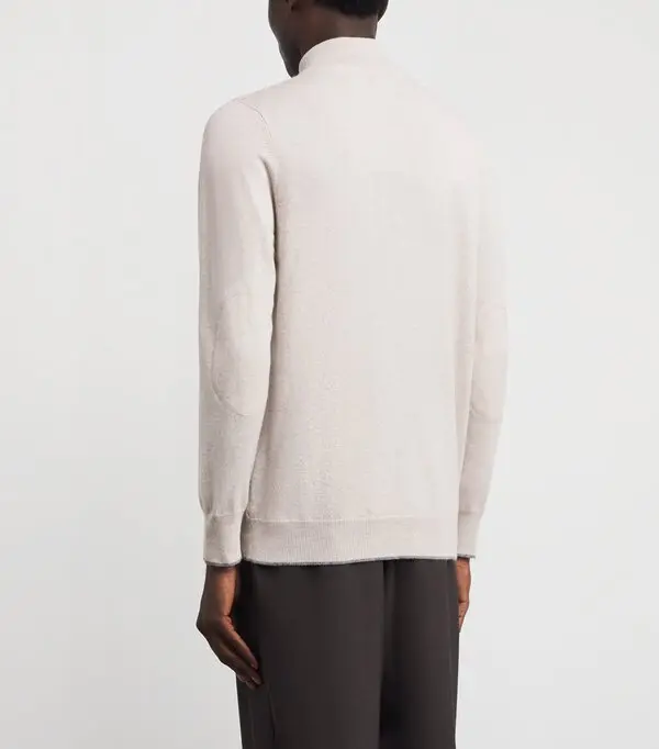 N.peal Cashmere Quarter-zip Carnaby Sweater - Grey
