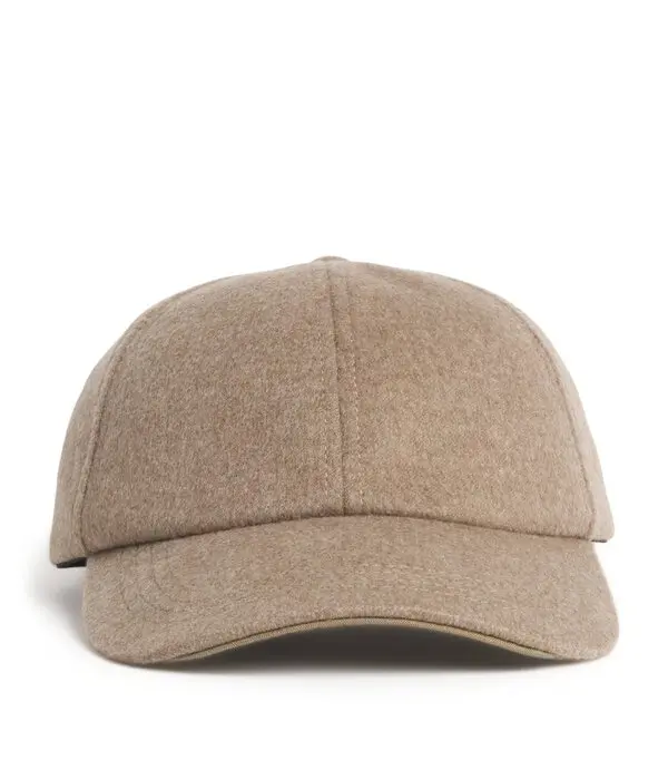 Sease Cashmere Baseball Cap - Beige