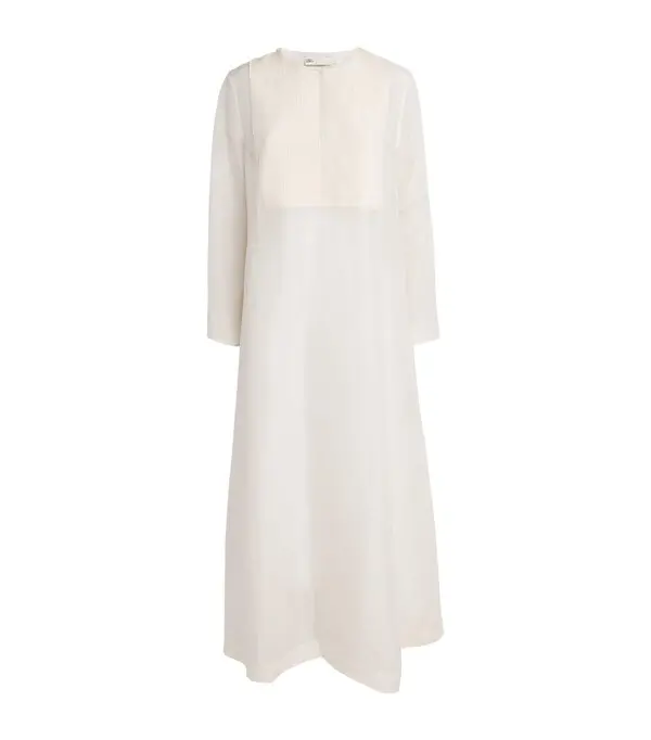 Tory Burch Linen-silk Pleated Midi Kaftan - Ivory