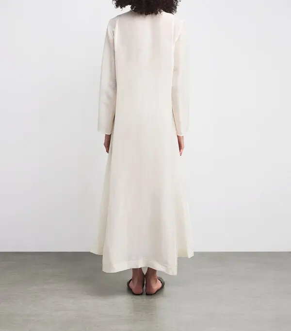 Tory Burch Linen-silk Pleated Midi Kaftan - Ivory