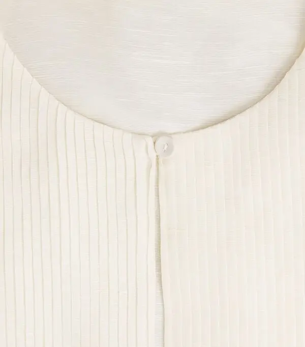 Tory Burch Linen-silk Pleated Midi Kaftan - Ivory