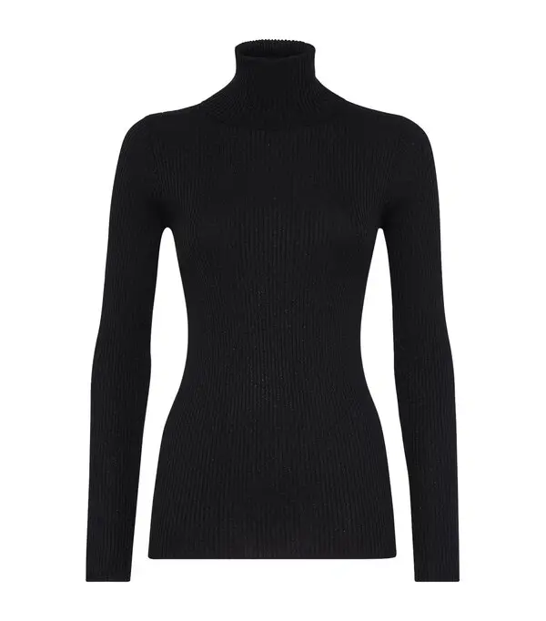Brunello Cucinelli Cashmere-silk Rollneck Sweater - Black