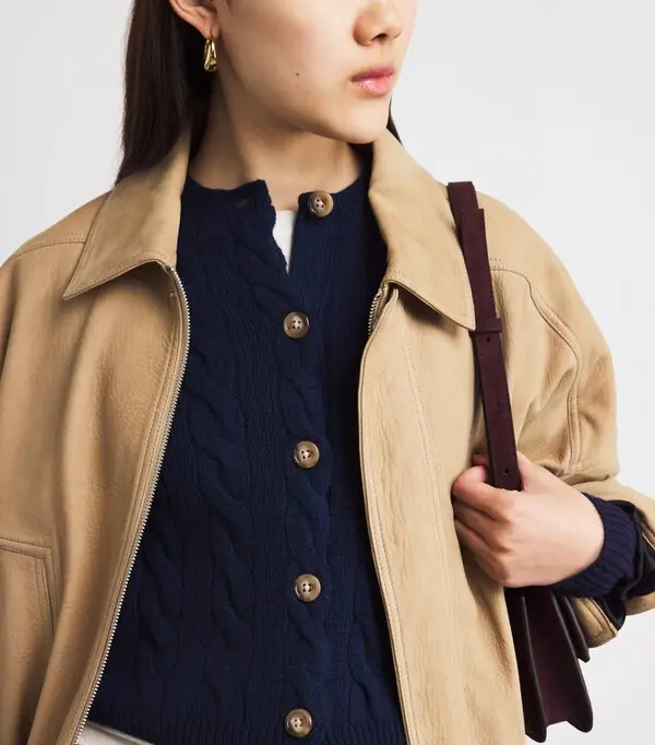 Polo Ralph Lauren Wool-cashmere Cable-knit Cardigan - Navy