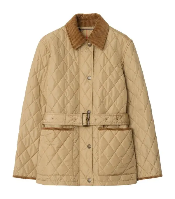 Burberry Quilted Belted Field Jacket - Beige