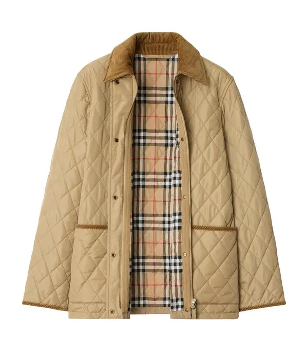 Burberry Quilted Belted Field Jacket - Beige