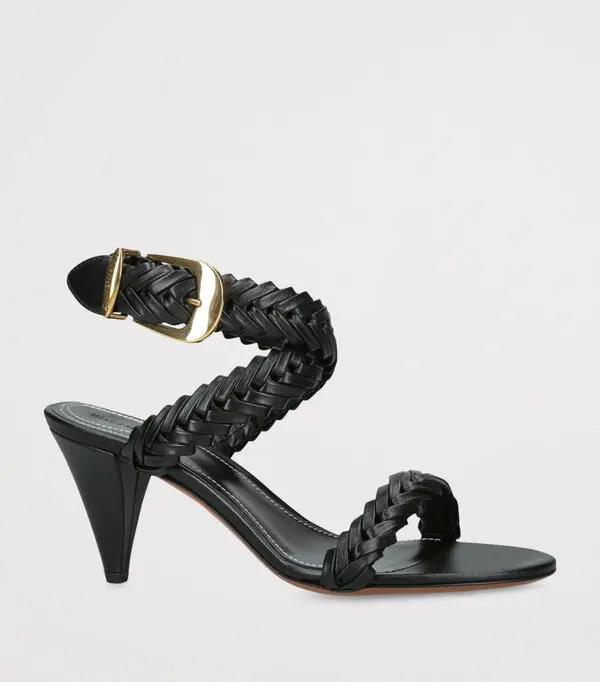 Zimmermann Calf Leather Helix Sandals - Black