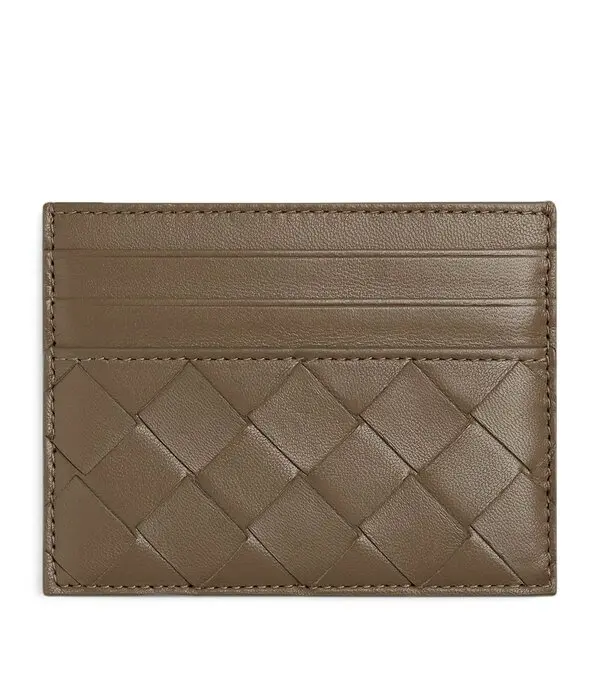 Bottega Veneta Leather Intrecciato Card Holder - Brown