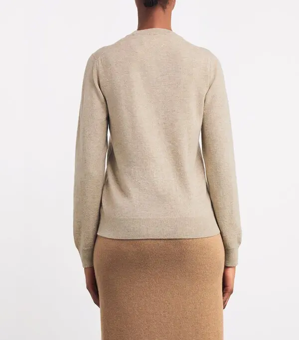 Harrods Cashmere Crew-neck Cardigan - Beige