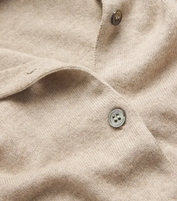 Harrods Cashmere Crew-neck Cardigan - Beige