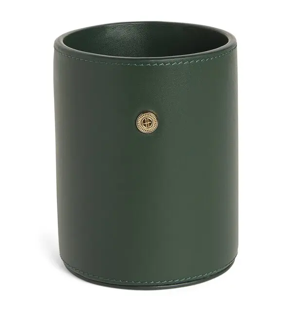 Harrods Leather Pen Pot - Green